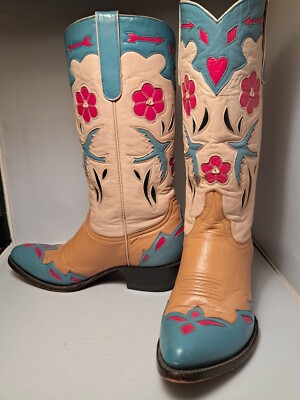 Old Gringo Women's Vtg Western Cowgirl Cowboy Floral Turquoise Bluebird ...