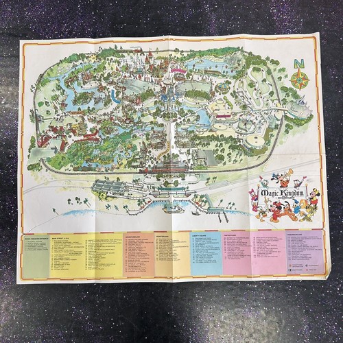 Vintage 1976 WALT DISNEY WORLD Magic Kingdom PARK Guide MAP POSTER 39 x ...