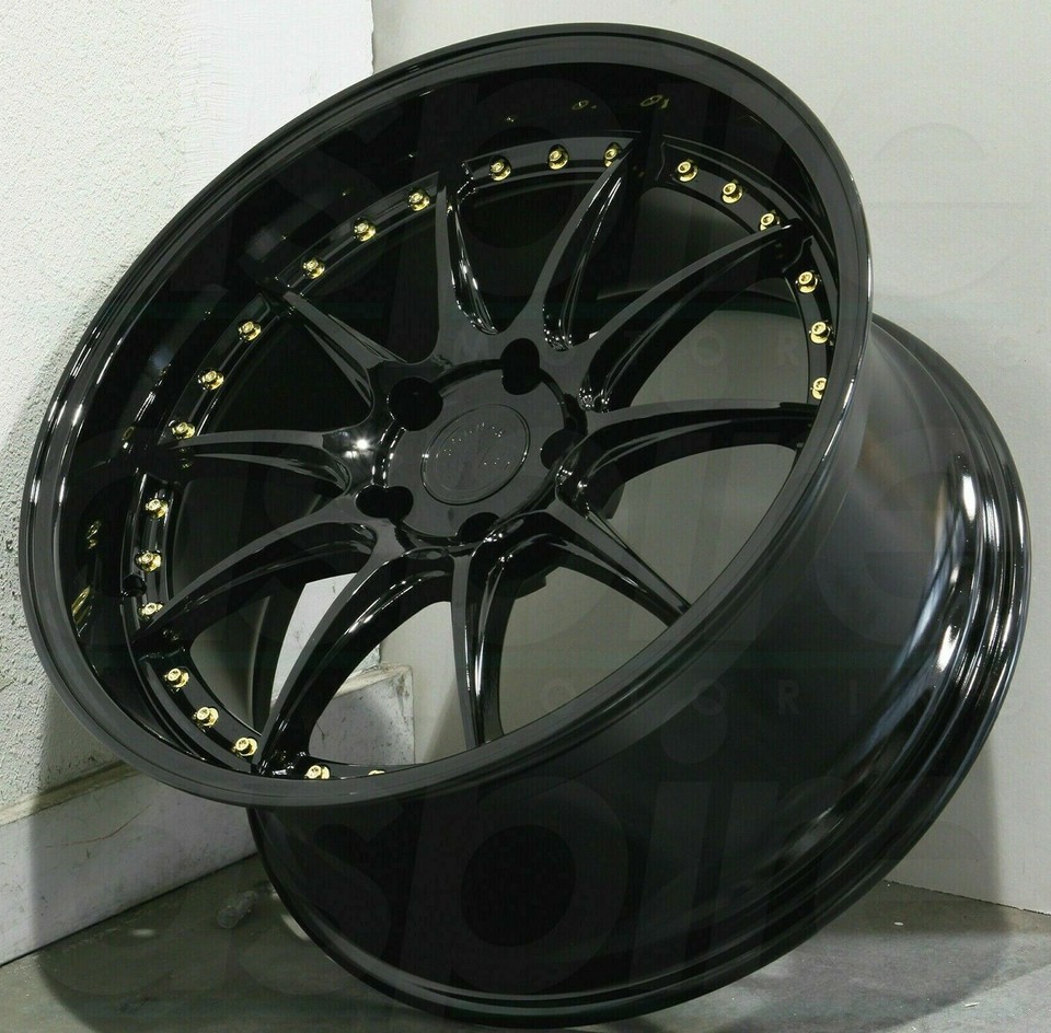 18x9.5 / 18x10.5 Gloss Black Wheels Aodhan DS07 5x114.3 +22 Rims 18 ...