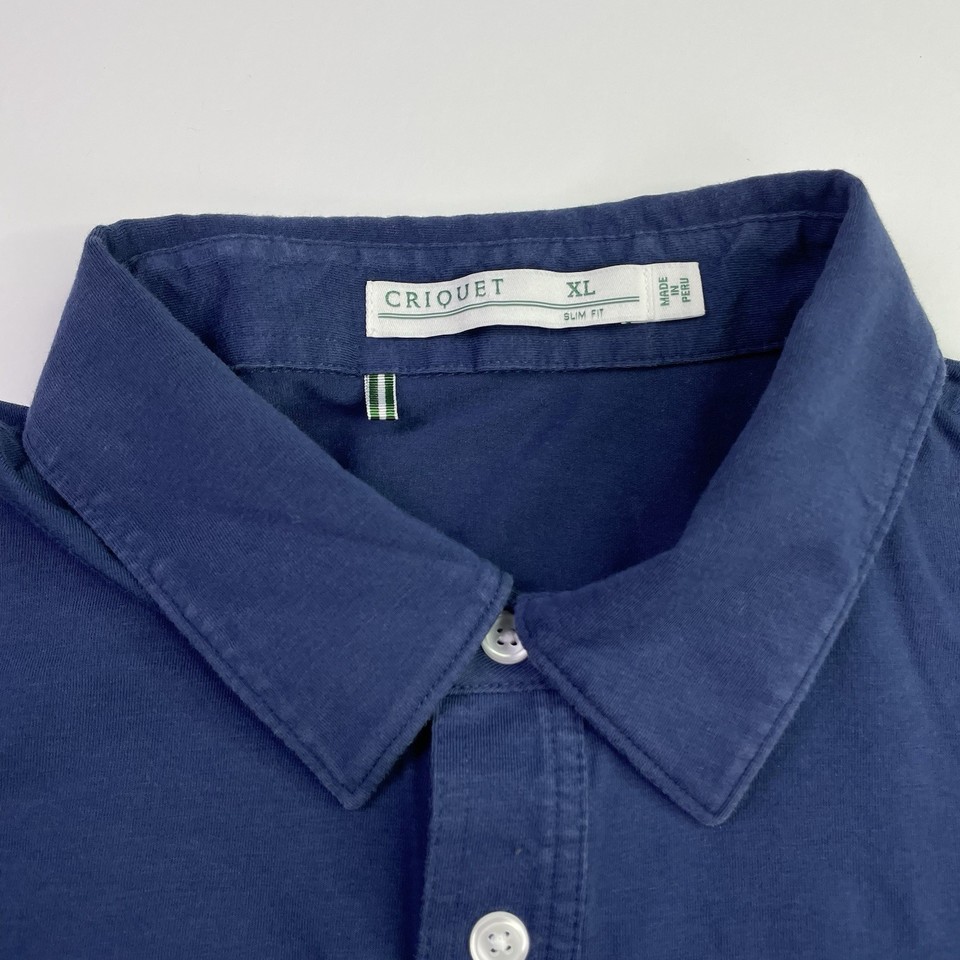 Criquet Shirt Mens XL Blue Polo Organic Cotton Golf Preppy Casual | eBay