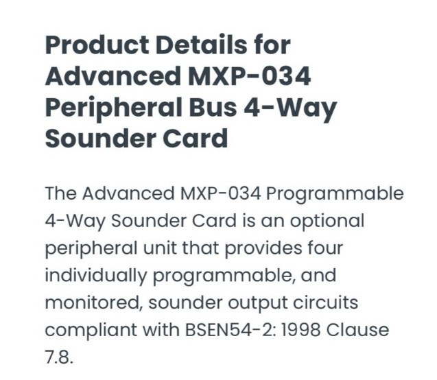 Advanced MXP-034 4 Way Sounder Card for MXpro4 and MXpro 5 Control ...