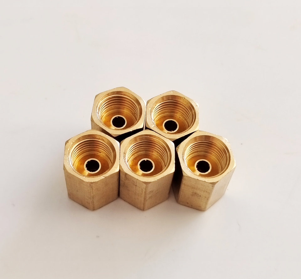 10 Pack Car Brass Brake Line Union - 3/16, 3/8-24 Threads SAE Inverted ...