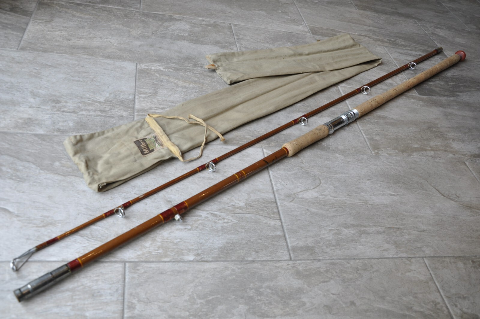 Milbro Number 466 Vintage Retro Old Two Piece Fibre Glass Fishing Rod ...