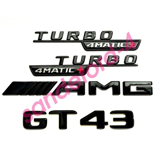 New GT43 TURBO 4MATIC+ Plus Fender AMG Trunk Emblem Gloss Black For ...