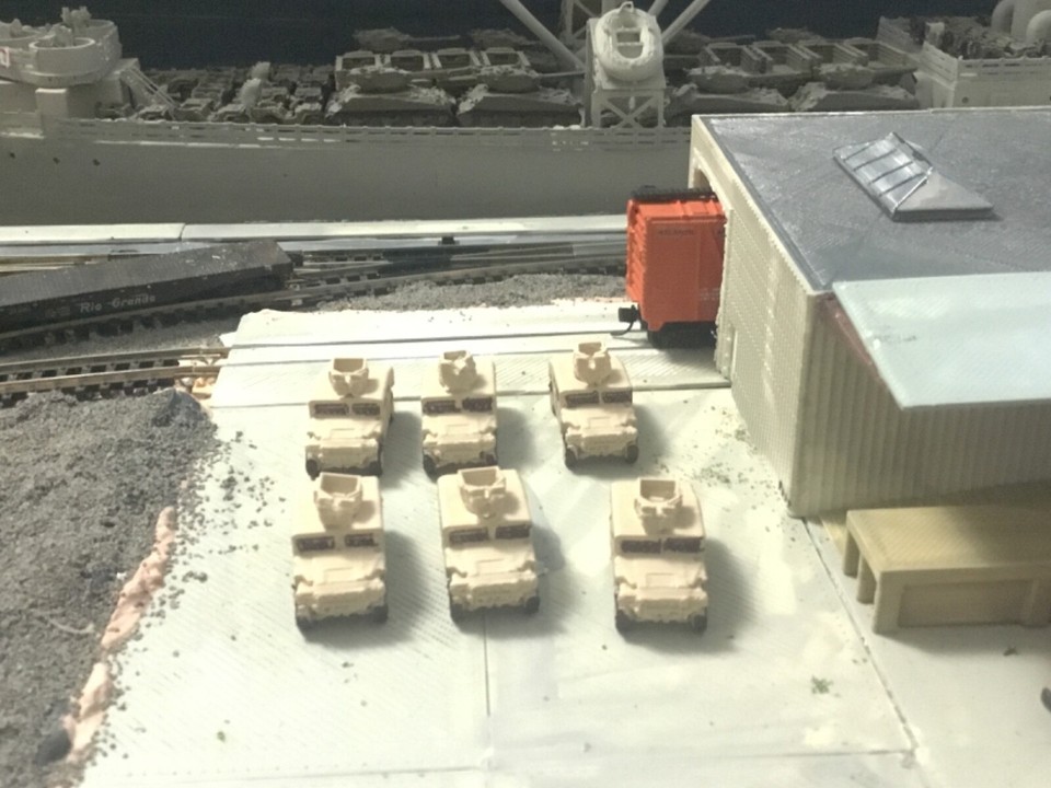 N scale 6 pack Army Military Humvee hummer gun truck w/turret 3D ...