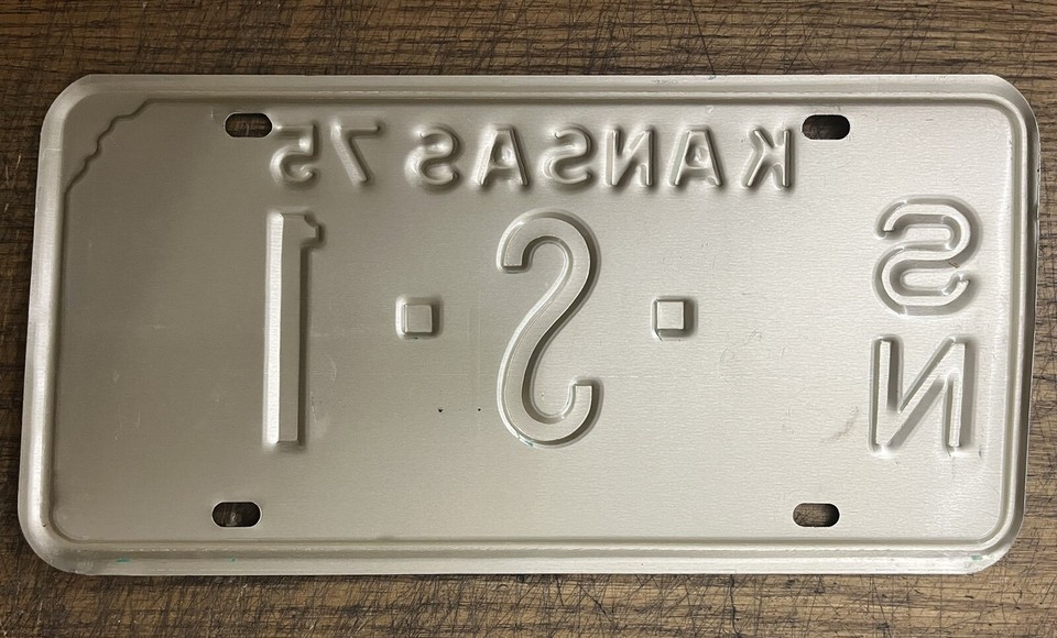 1975 Kansas Sample License Plate SN-S-1 Senator Green White | eBay