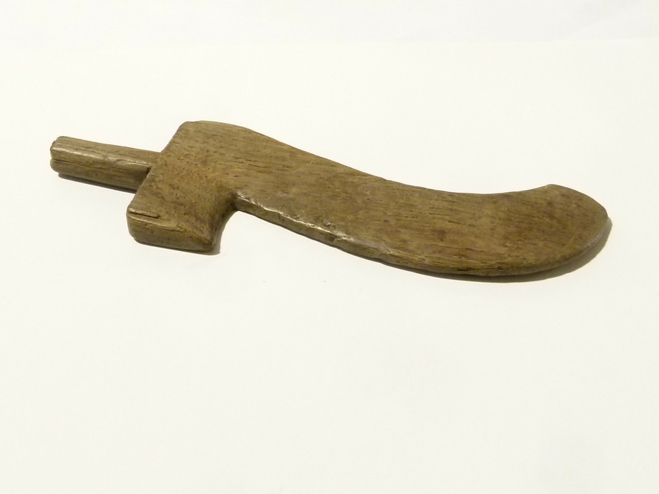 19th Oak Treen Carved Knitting Sheath Stick Hannah Hauxwell Yorkshire ...