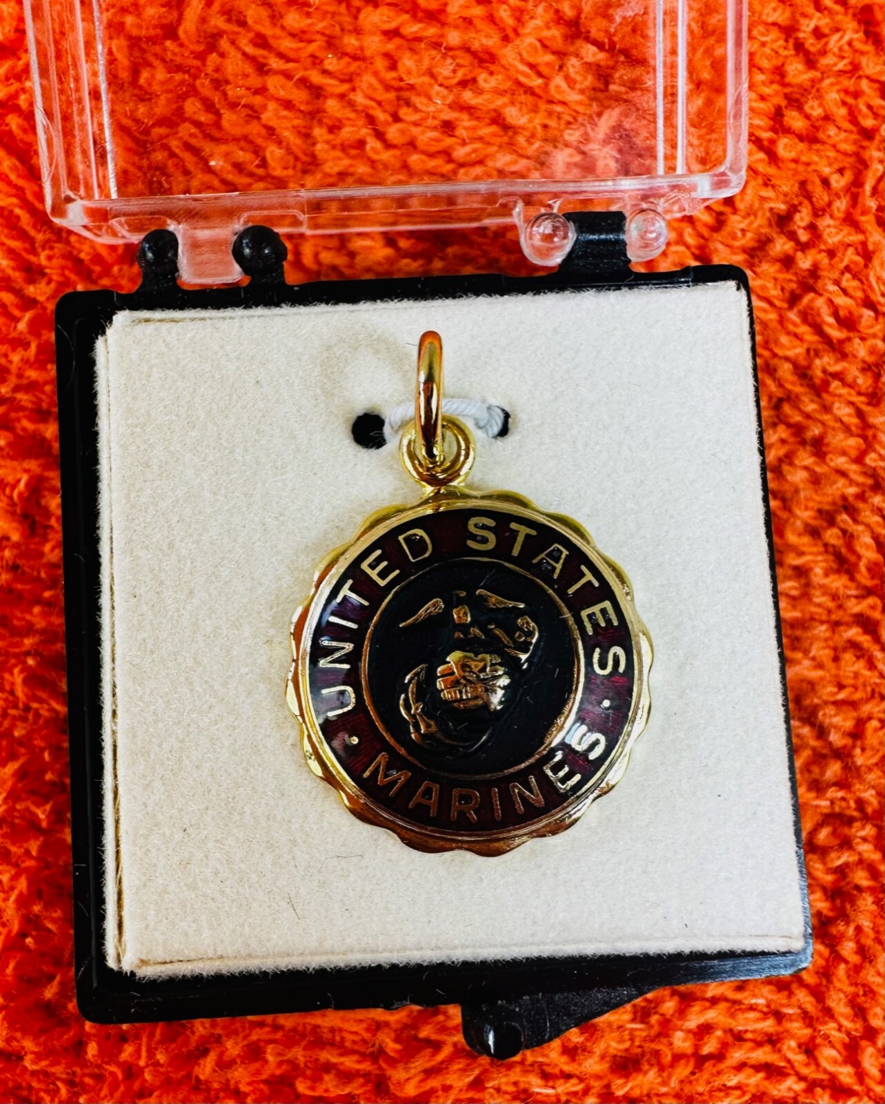 USMC Marine Corps Gold Tone EGA Necklace Charm Emblem Keychain | eBay