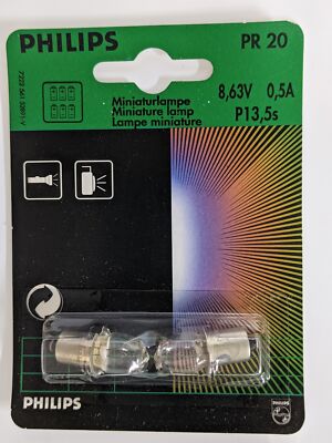 Philips PR20 Miniature lamp for torches, flashlights - 8.63V, 0.5a - 2 ...