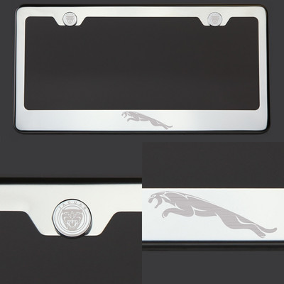 T304 Chrome Polished Jaguar Logo Laser Etched Engraved license Plate ...