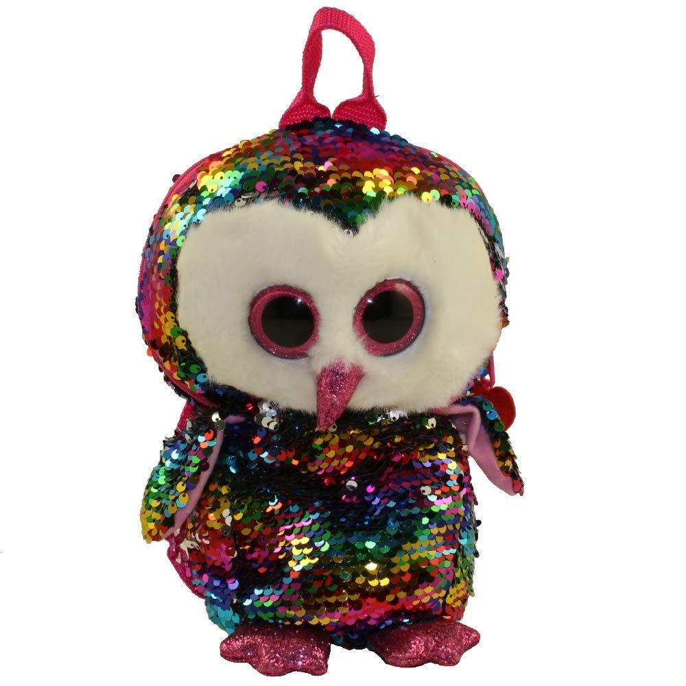 TY Fashion OWEN Owl Sequin Backpack Flippy Color Changing Plush (13 ...
