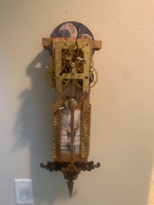 MOON DIAL SKELETON CLOCK VITAGE MOVEMENT, WALL HANGER, MOOSE AND MOON ...