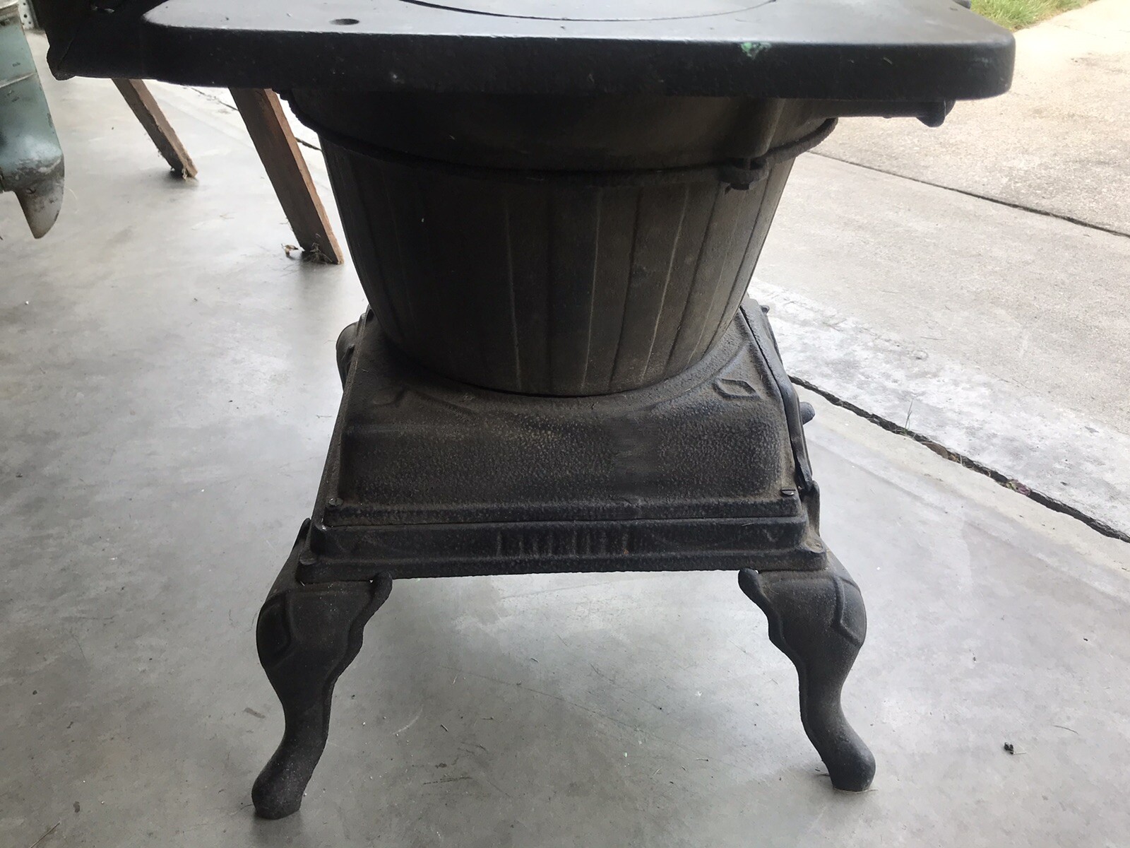 Vintage Cast Iron Two Burner Coal/Wood Stove 20" Tall 21" Depth 20 ...