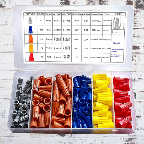 158pc Wire Twist Connectors 22-14 AWG Caps Nuts Assortment Kit Set | eBay