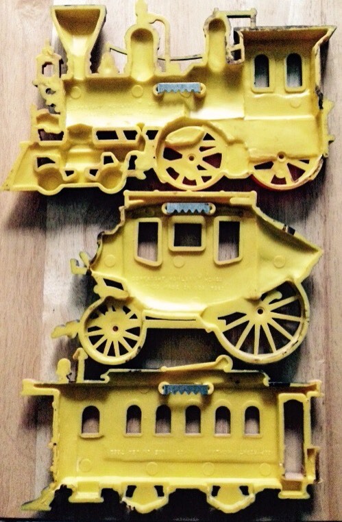 1975 STAGE COACH, TRAIN ENGINE, STREET CAR, HOME INTERIOR WALL ART SET ...