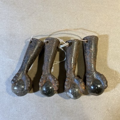 Set Of 4 Antique Cast Iron Glass Ball Table Feet Claw Feet As Is INV ...