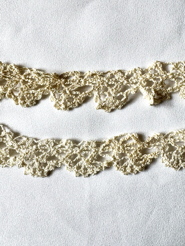 2 Yards Vintage Hand Crochet Tatted Lace Trim Edging 2 Pieces 1" Wide ...