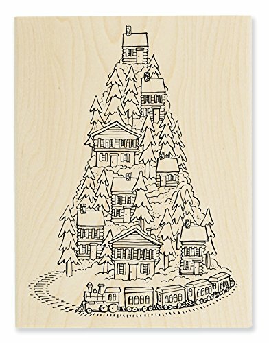 Stampendous Rubber Stamp Hill Top Train Christmas Tree | eBay