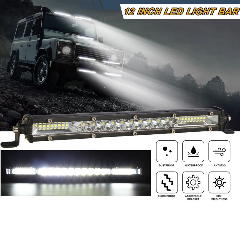 12 Inch LED Light Bar LED Work Roof Lights Bar 12V 24V Flood Spot ...