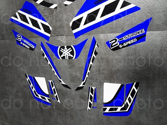 Yamaha Blaster Blue/White Decals 200 Stickers Quad Graphics 19pc kit ...
