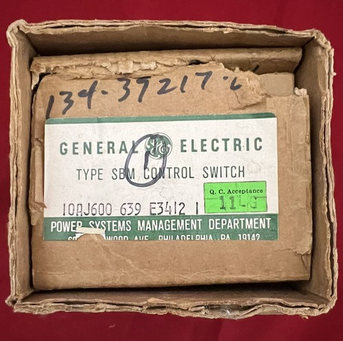 GE TYPE SBM CONTROL SWITCH 10AJ600 639 E3412 1 | eBay