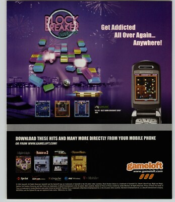 Block Breaker Deluxe Mobile Phone Video Game Art 2004 Vintage Print Ad ...