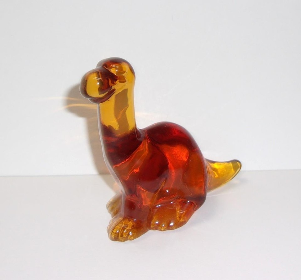 Fenton Glass Amber Dinosaur Figurine Mosser Made In USA | eBay
