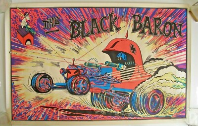 The Black Baron, Black Light Poster, 1970's | eBay