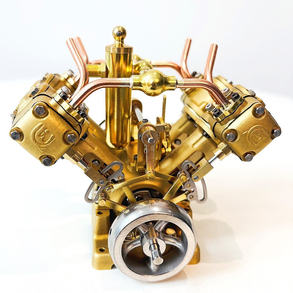 V4 Brass Steam Engine CNC 0.05HP 2800RPM - High-Torque RC Boat ...