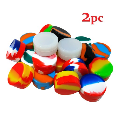 2PC 22mL Silicone Containers Circular Oil Wax Jar Non-Stick Seal ...