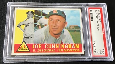 1960 Topps Baseball Trading Card #40 Joe Cunningham PSA 7 NM | eBay