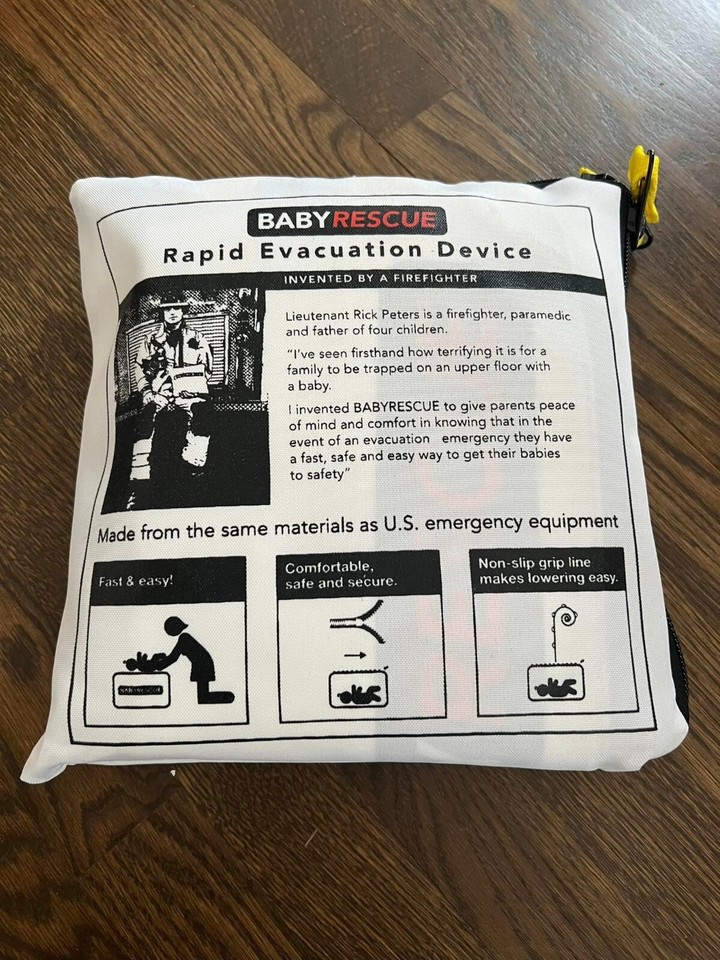 Baby Rescue Bag Fire Safety Emergency Rapid Evacuation Device White ...