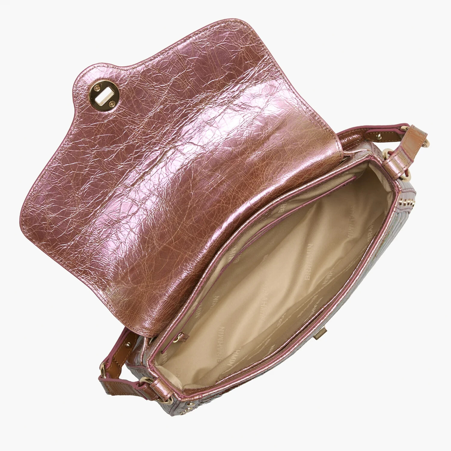 Brahmin Alectrona Collection Rose Gold Nerida Shoulder Bag | eBay