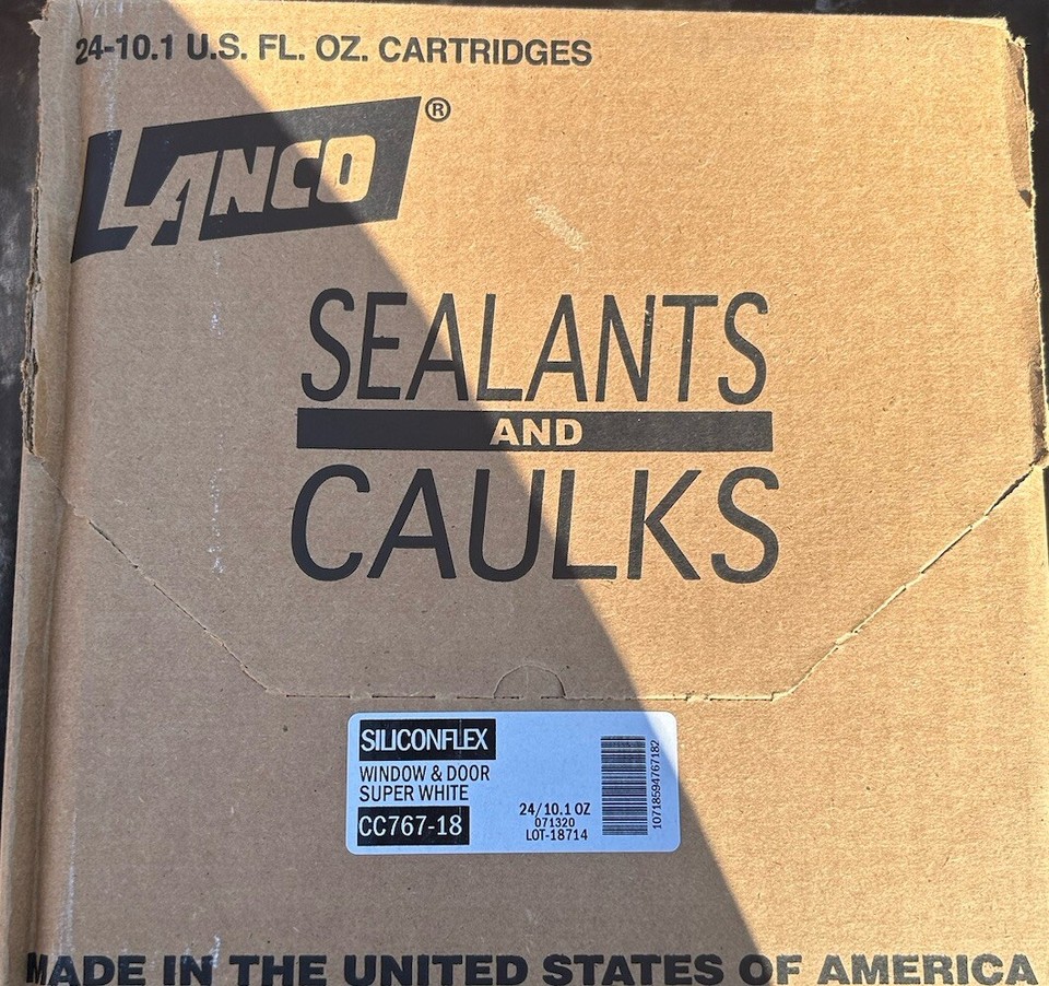 Lanco SiliconFlex Siliconized Acrylic Ultra WHITE Sealant 10oz 24 Pack ...