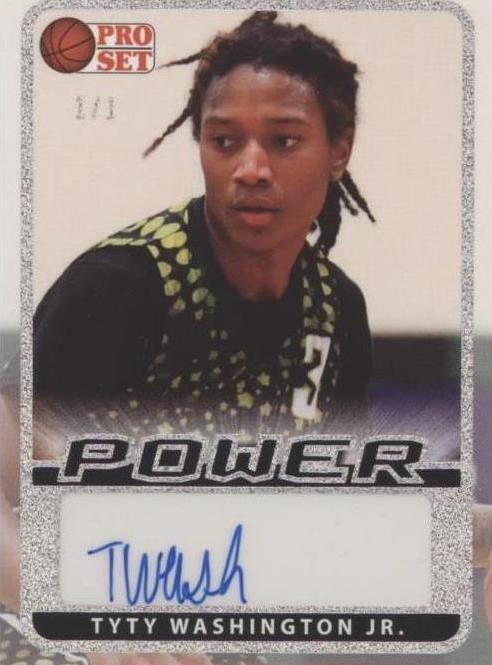 2021-22 Leaf Pro Set Power - Portrait Autographs TyTy Washington Jr. # ...