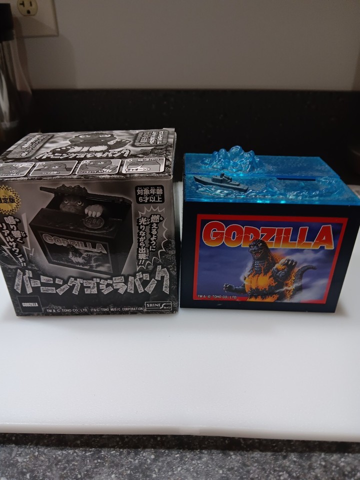Godzilla Mischief Bank Coin Box LED Sound Gimmick Moving Figure New In ...