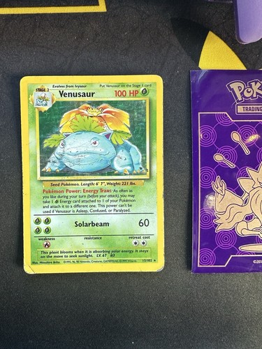 Pokémon Card Venusaur 15/102 Base Set Unlimited Holo Rare 033🔥HP🔥 | eBay