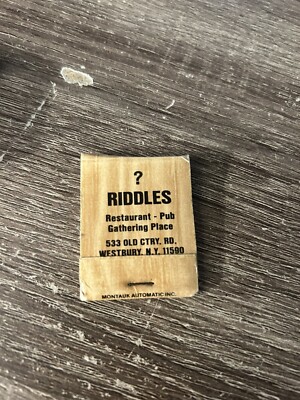 Matchbook - ? RIDDLES Restaurant PUB WESTBURY L.I. NY FULL VG | eBay
