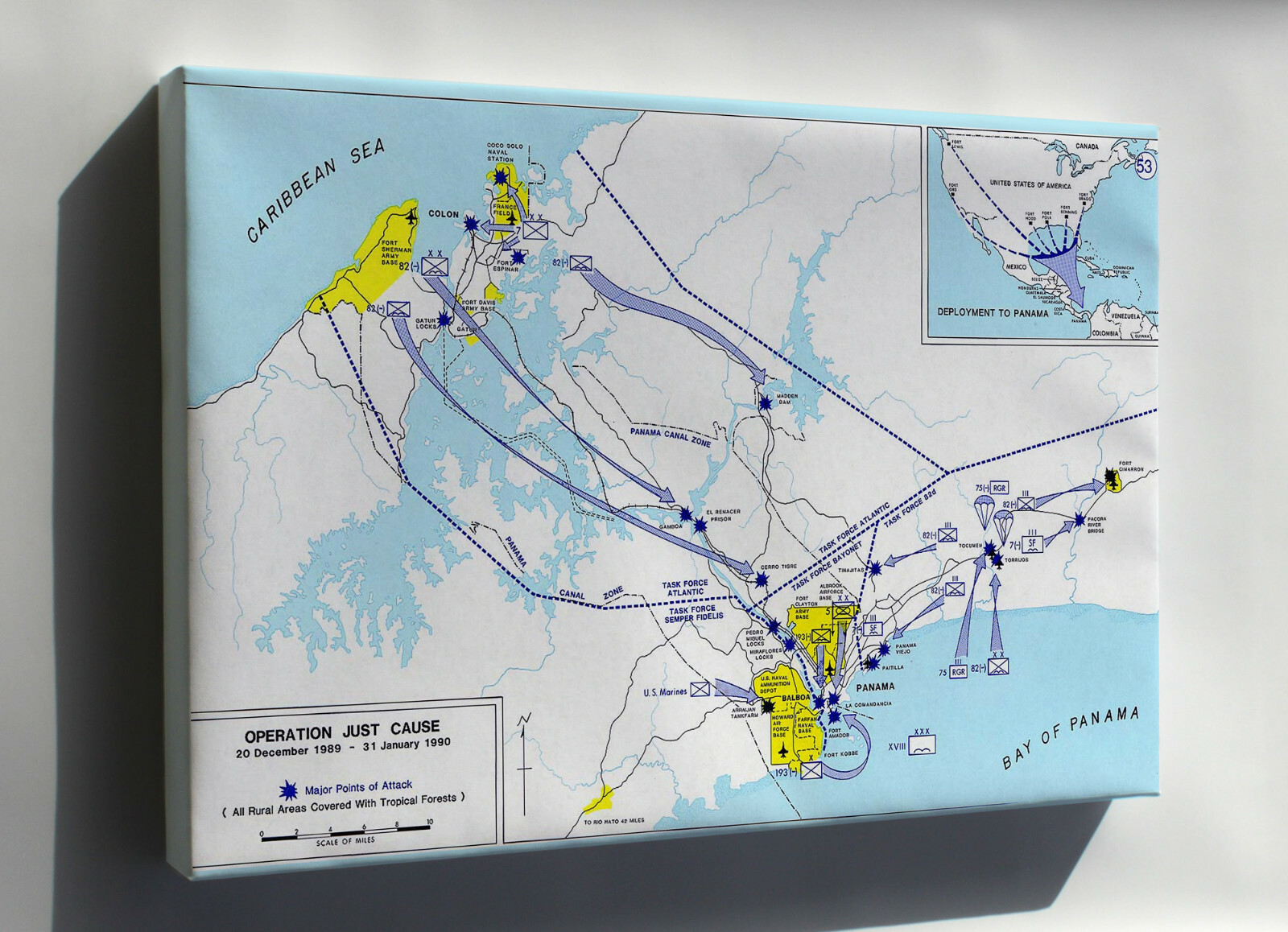 Poster, Many Sizes; OPERATION JUST CAUSE invasion of panama map | eBay