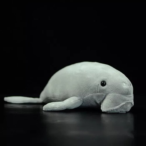 Simulation 36cm Gray Dugong Dinosaur Plush Doll Stuffed Sea Animal Toy ...