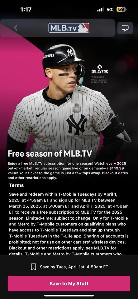 MLB.TV FULL SEASON PASS YEAR 2025 subscription for Major League ...