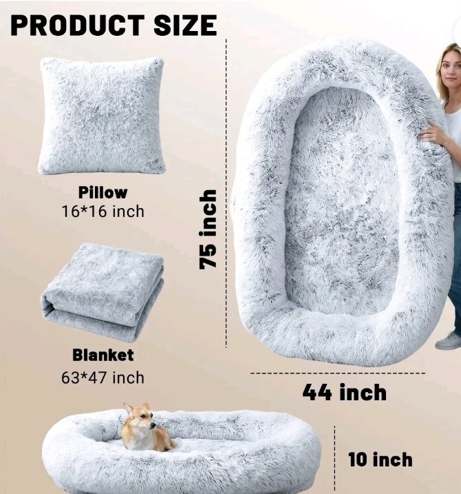 75"x45"x10" Human Dog Bed for Foam Comfy Human Dog Bed | eBay