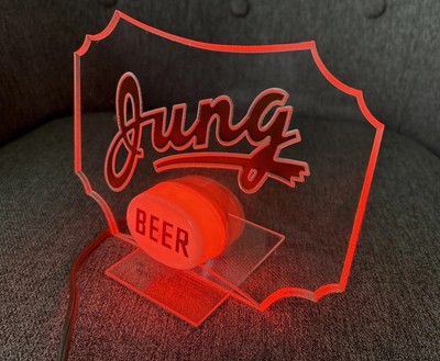 Vintage 1930s Jung Brewing Lighted Acrylic Bar Sign Random Lake ...