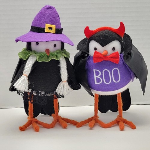 Happy Halloween Felt Birds Tabletop Decor Walgreens 2023 Devil & Witch ...