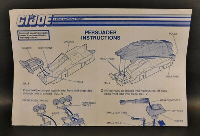 Vintage Hasbro GI Joe Persuader Blueprints | eBay