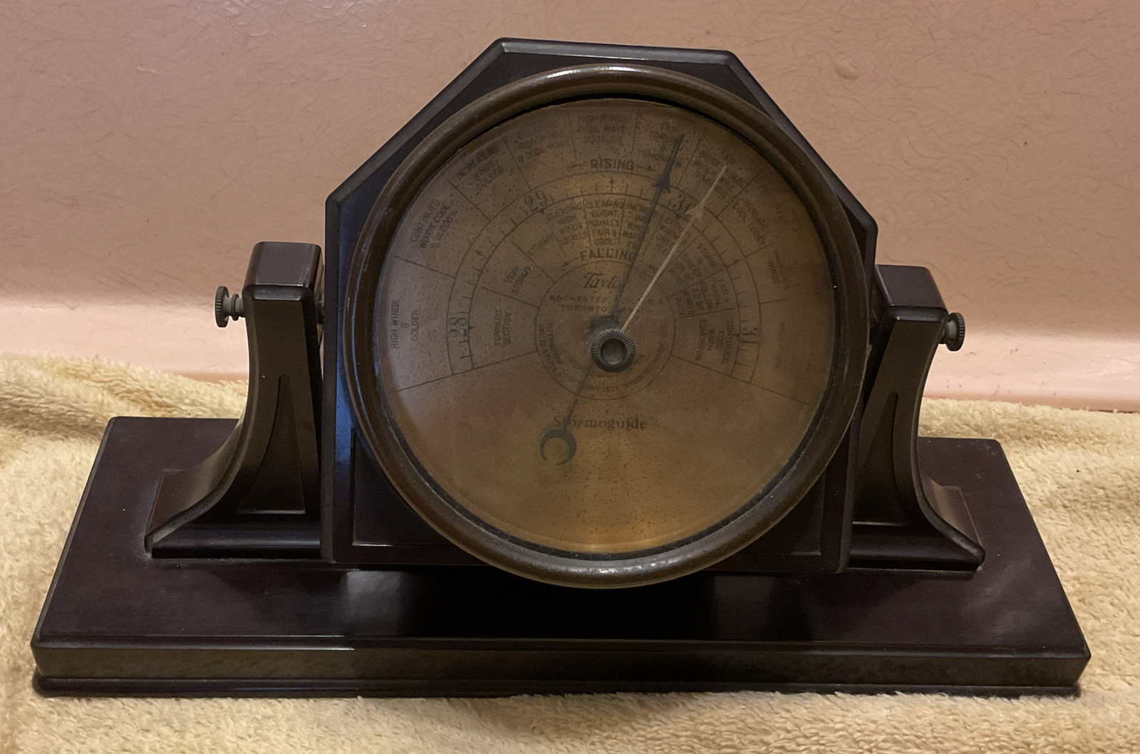 Vtg Taylor Stormoguide Swing-Stand Bakelite Barometer Pat. 1914 ...