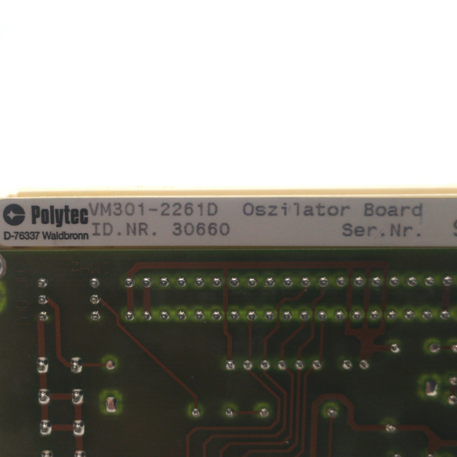 Polytec VM301-2261D Laser Vibrometer Oscillator Board, From Polytec OFV ...