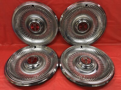 Vintage Set Of 4 1980–81 Pontiac 14" Hubcaps Lemans | eBay