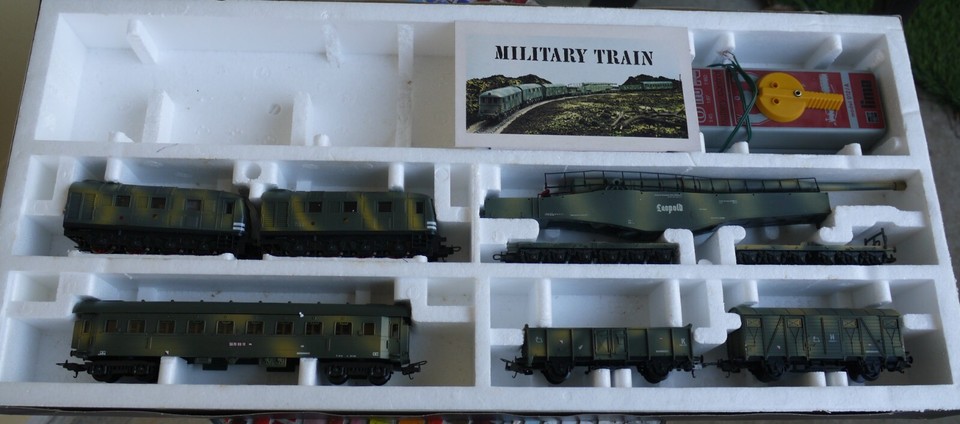 HO Lima WWII German DR Military Train K5 Leopold Railgun Doppel V188 ...