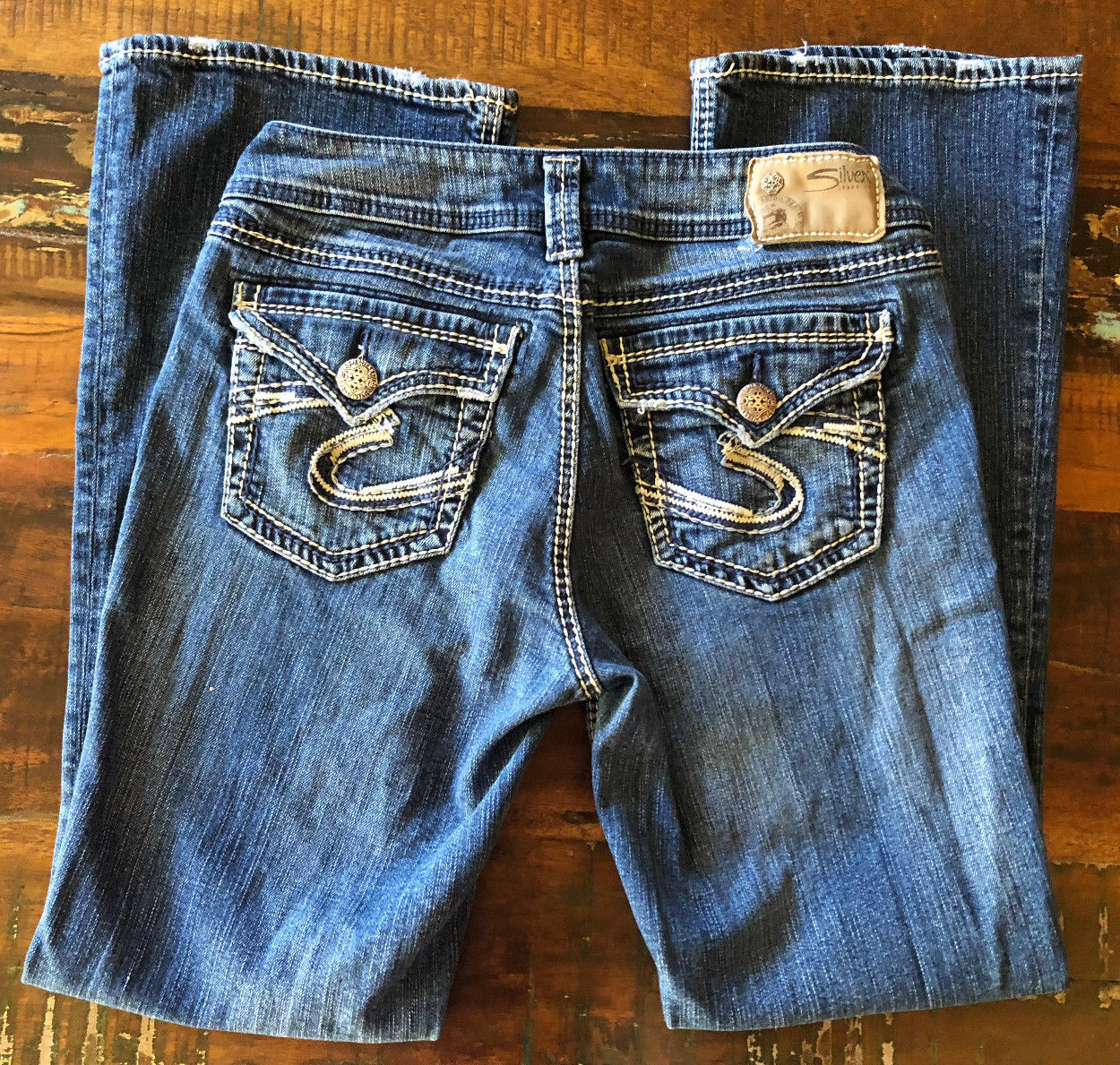 Silver Suki Surplus Thick Stitch Button Flap Pockets … - Gem